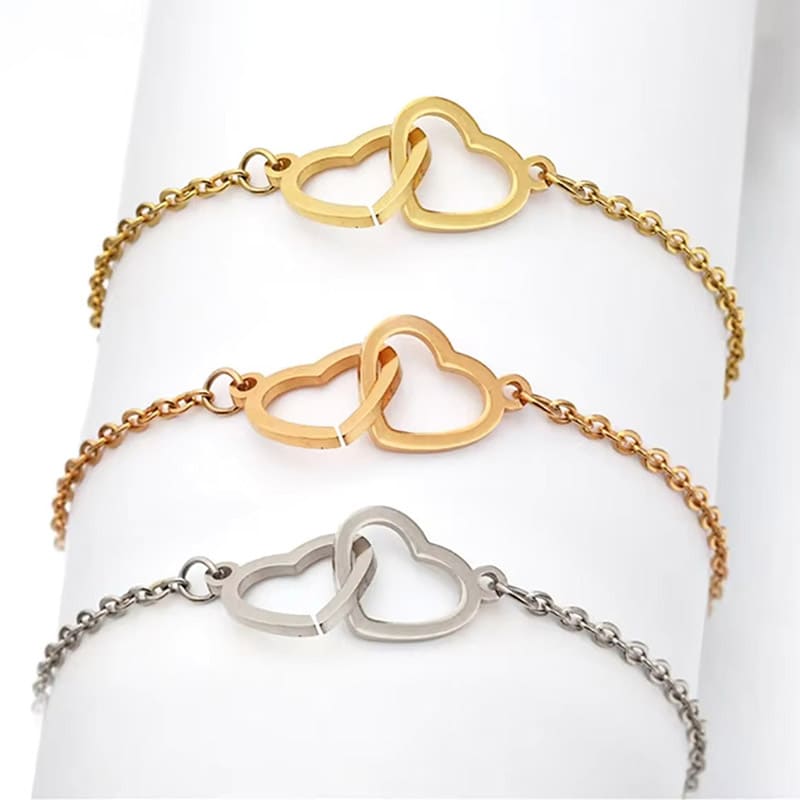 Bracelet Personnalisé Cœurs Entrelacés | Plante Artificielle Déco